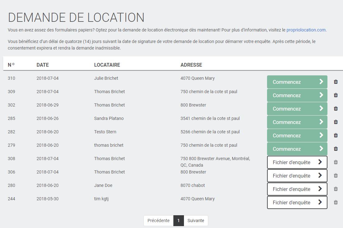 Comment utiliser ma demande de location sur ProprioEnquête®